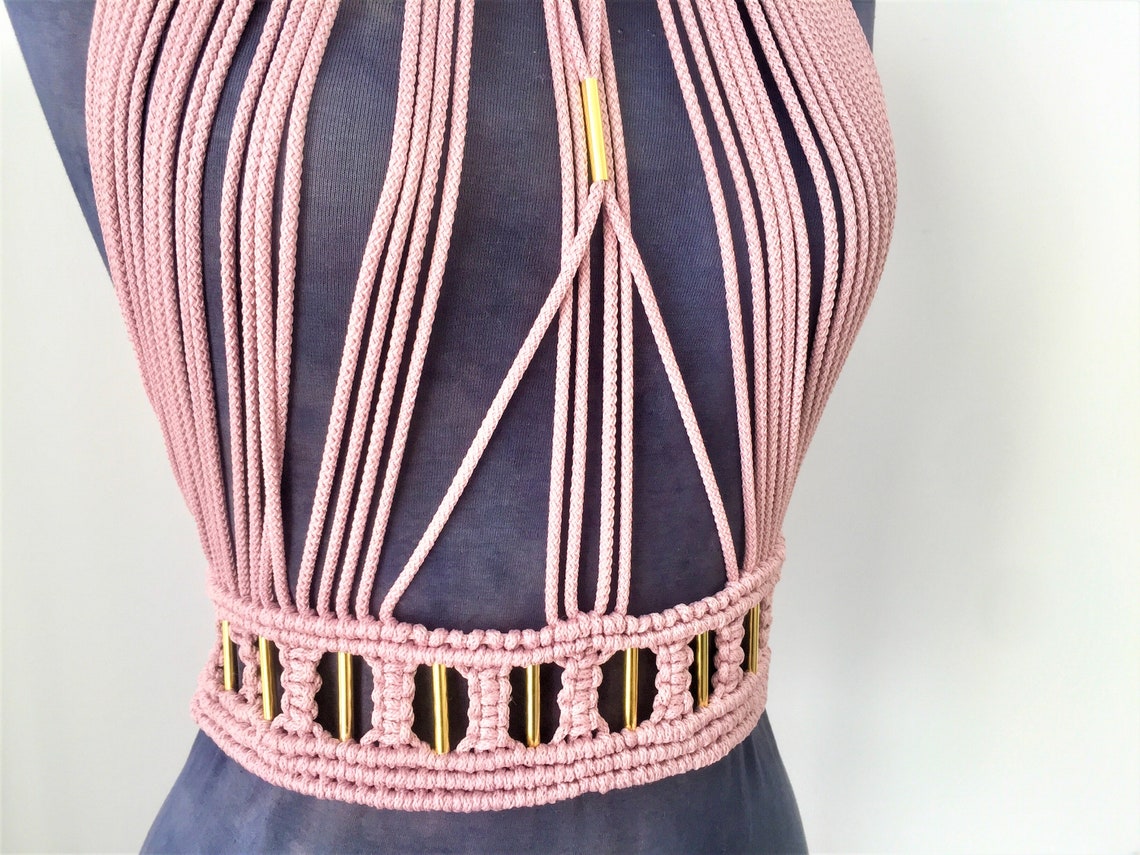 Macrame Top Sleeveless Top Boho Chic Hippie Bridal | Etsy