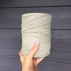 1 Kg Cotton Rope 260 Metres 3 Mm Diameter, Twisted Cord for Macrame ...