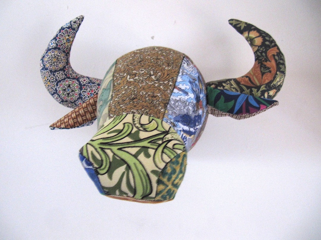 Faux Taxidermy Cow Bull Wall Mount-patchwork - Etsy