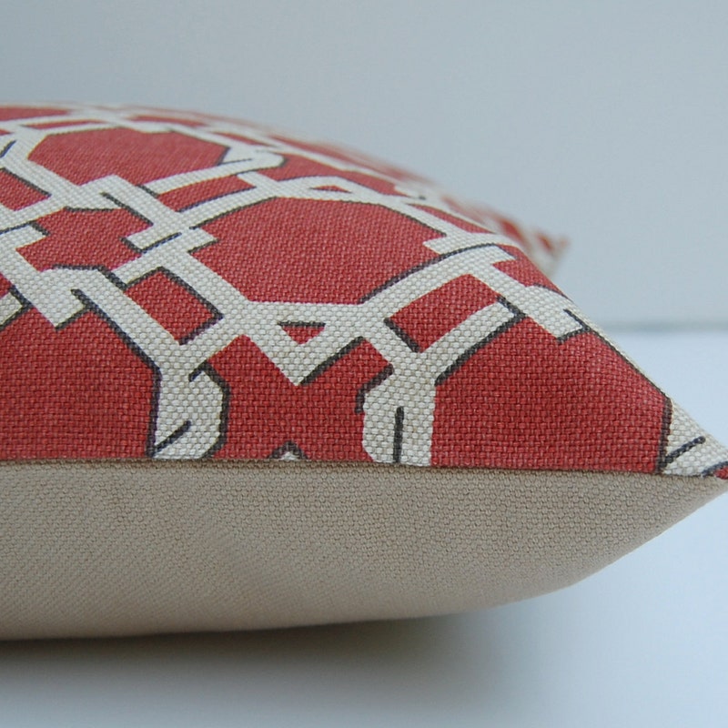 Red Geometric Pillow - Etsy