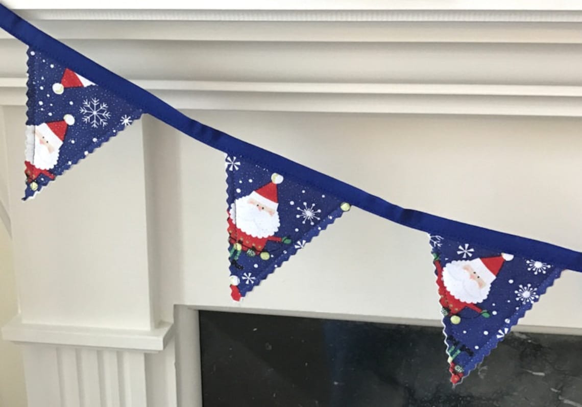 Christmas Bunting Santa Garland Santa Bunting Christmas | Etsy