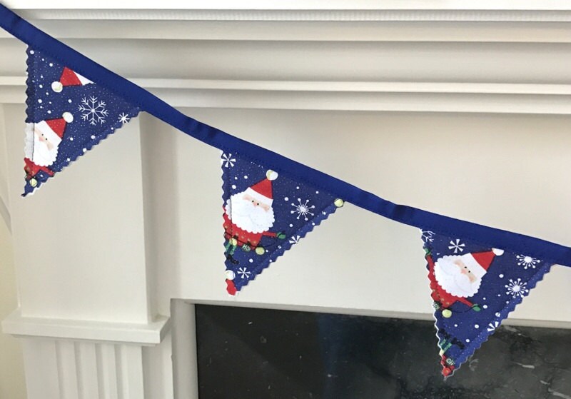 Christmas Bunting Santa Garland Santa Bunting Christmas | Etsy