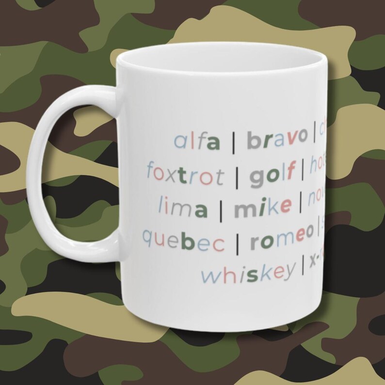 NATO Phonetic Alphabet Mug | Military Gift Coffee Cup | Alpha Bravo ...