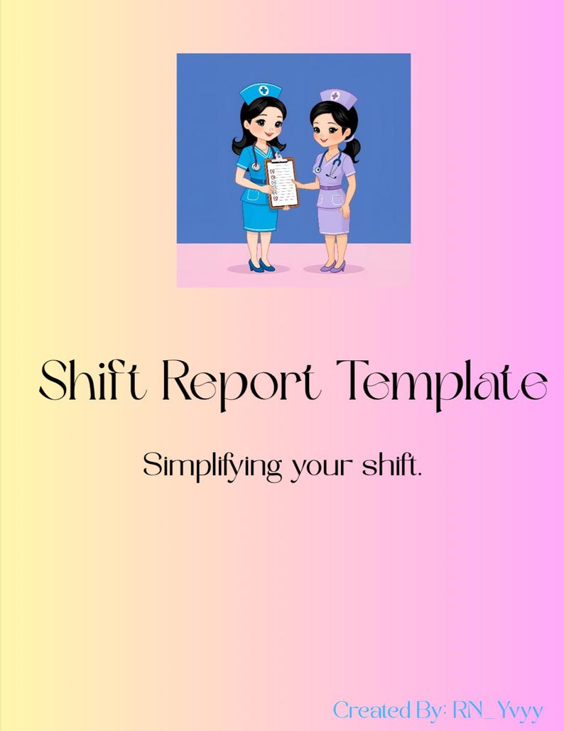 Printable Shift Report Template Etsy 5649