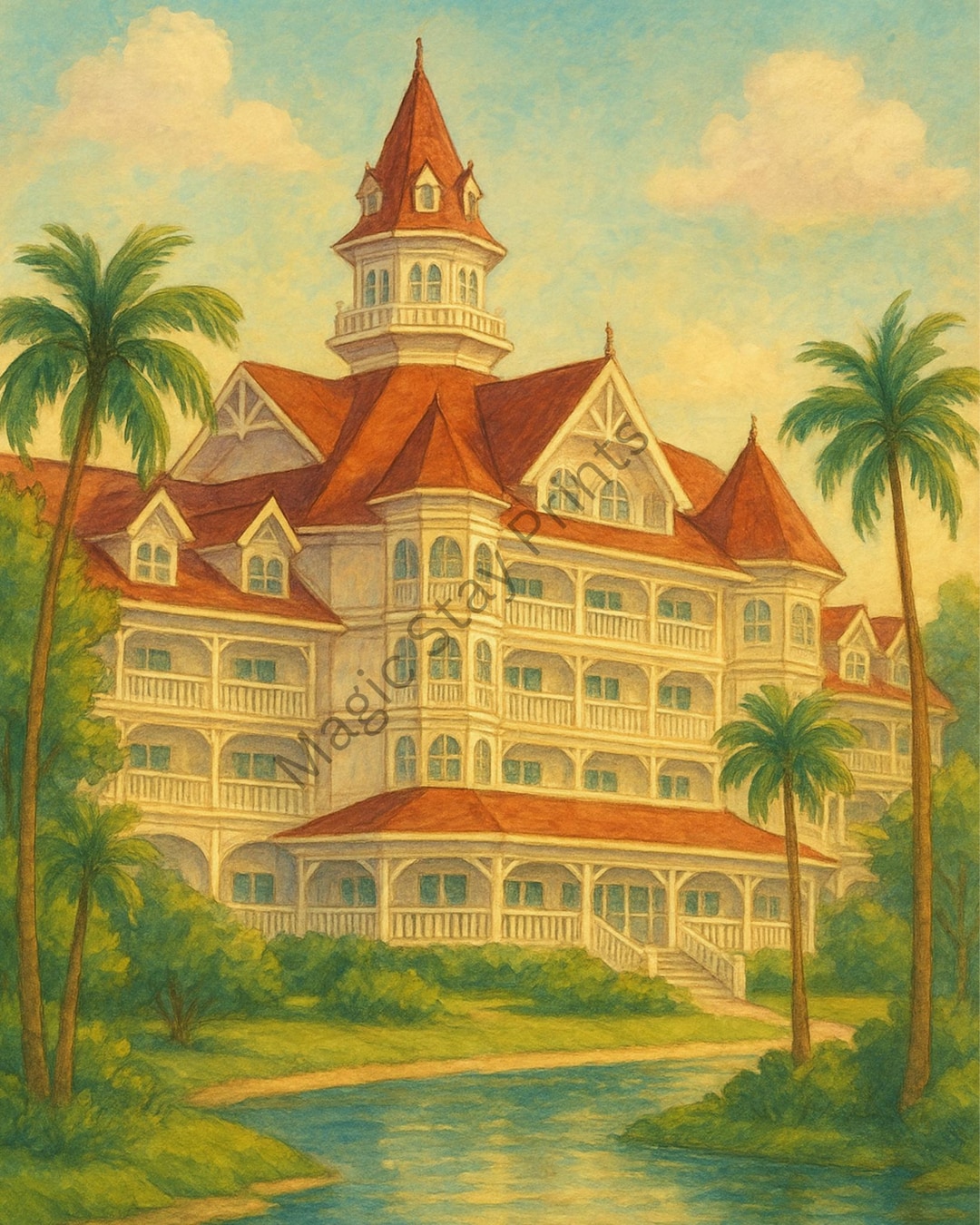 Fairytale Resort Poster/ Inspired by Grand Floridian Resort & Spa ...