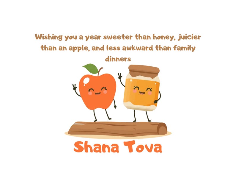 Funny Rosh Hashanah Card: Apples and Honey, Shana Tova (digital ...