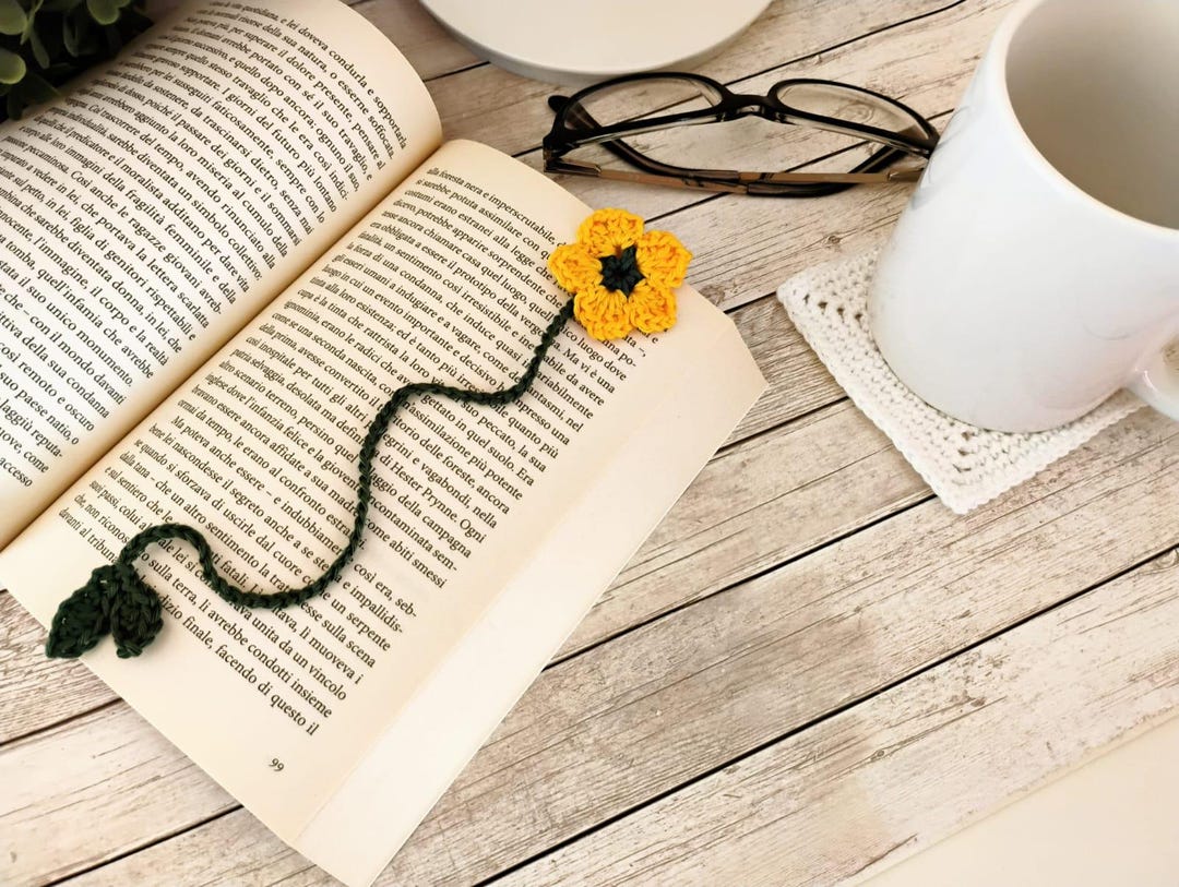 Crochet Pattern PDF Bookmark Flower + Coasters, ITA/ENG Pattern, Set of ...