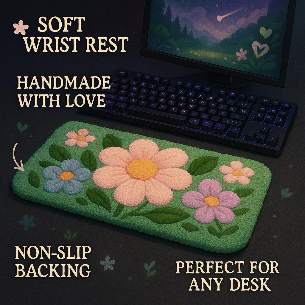 Moss Keyboard Rug | Grass-inspired Desk Mat | Wrist Rest | Custom Green ...