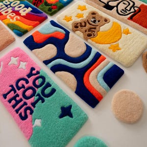 Keyboard Rug, One Lines| Custom Desk Mat | Handmade Tufted Rug for ...