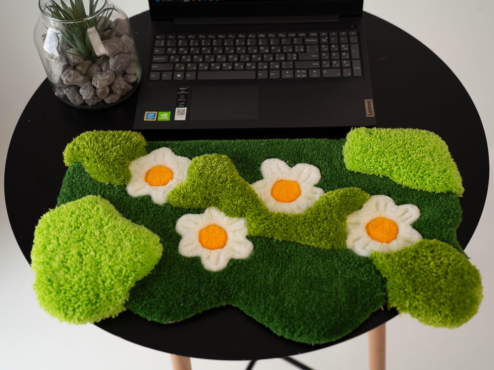 Grass Keyboard Rug | Green Tufted Desk Mat | Nature-inspired Wrist Rest ...