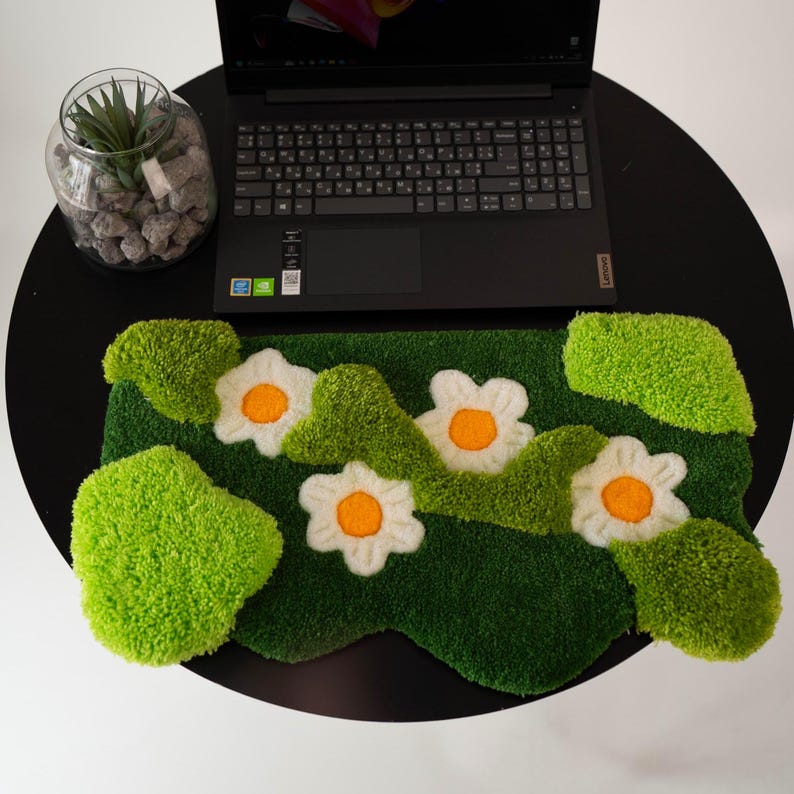 Keyboard Rug, Moss Rug, Wrist Rest, Floral Desk Mat, Cubicle Decor ...