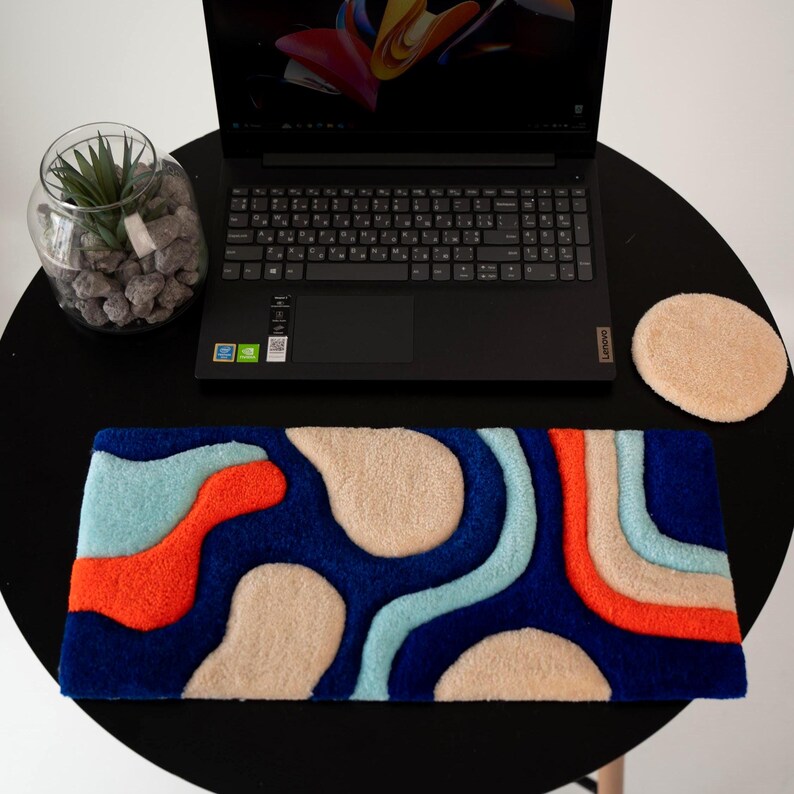 Keyboard Rug – Abstract Desk Mat, Tufted Wrist Rest, Dopamine Desk ...