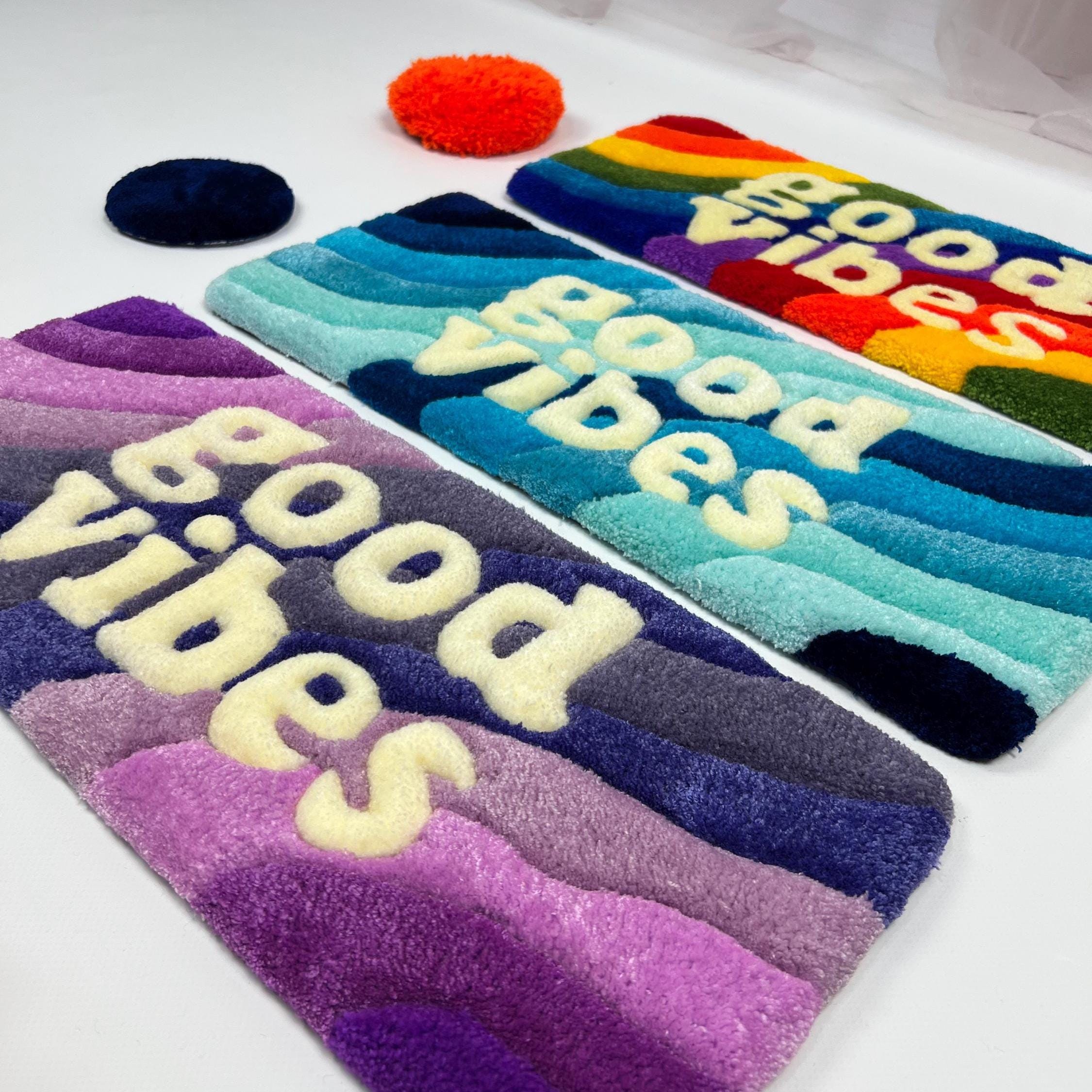 Keyboard Rug, Custom Desk Mat Wrist Rest, Handmade Tufted Rainbow ...
