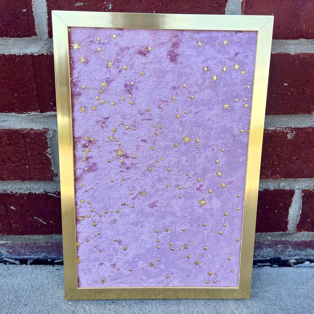 Gold Frame Celestial Velvet 8"x12" Pinboard - Etsy