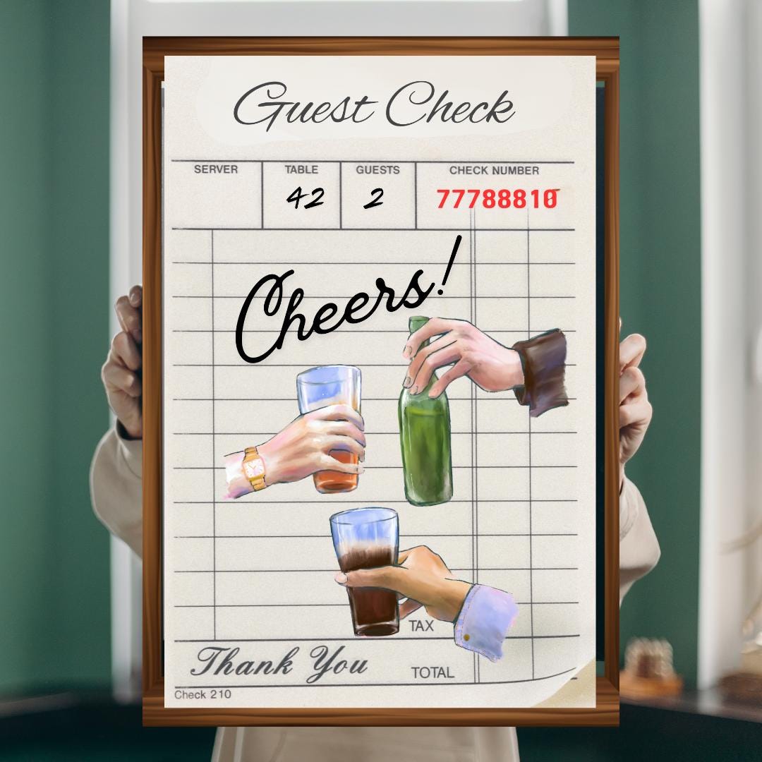 Retro Diner Guest Check Art Print | Funny Foodie Poster (24x36 ...