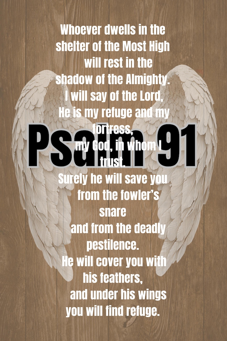 Psalm 91 Modern Scripture Wall Art Printable, Christian Bible Verse ...