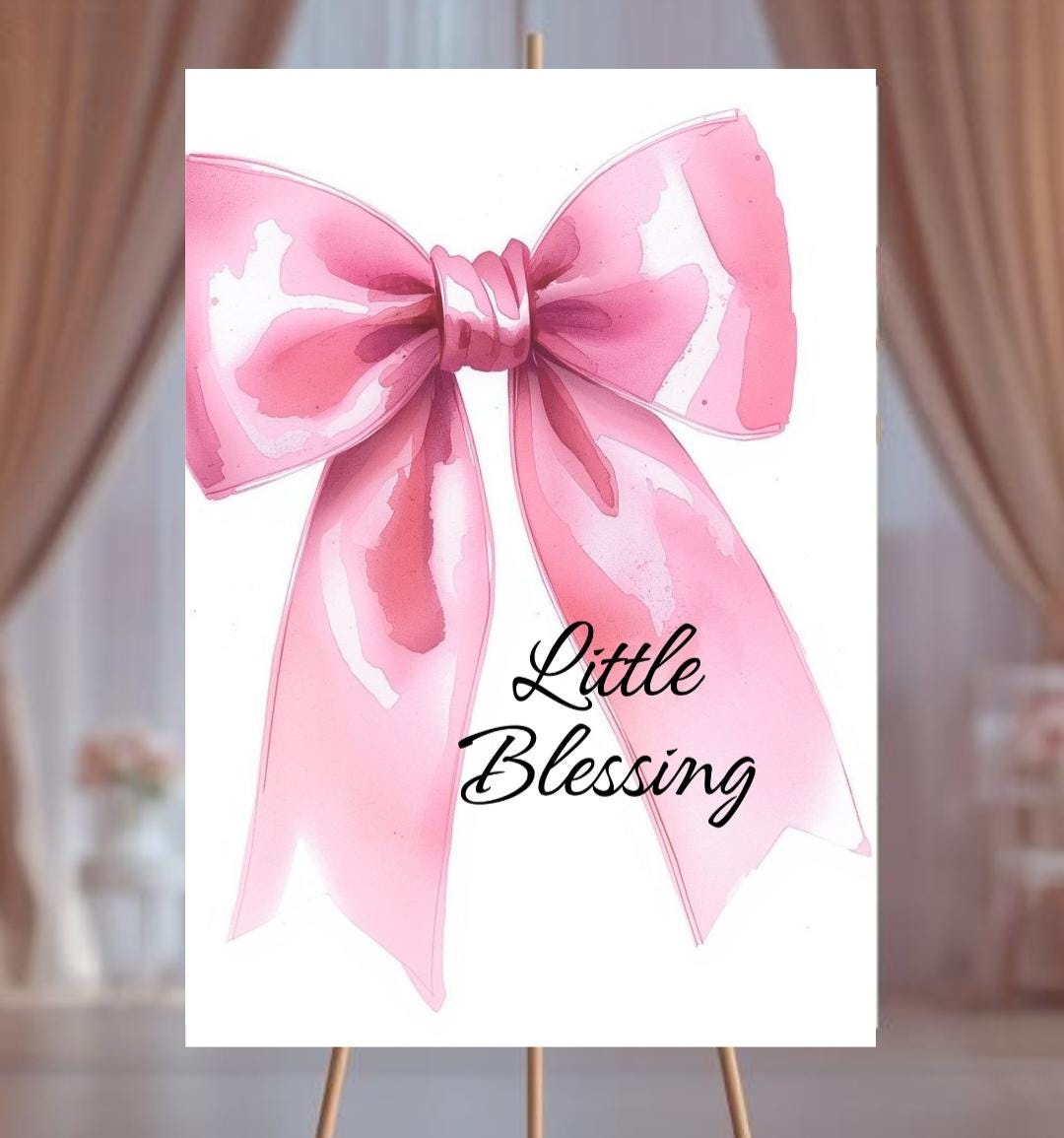 Pink Bow Little Blessing Poster | Matte Vertical Poster - Etsy