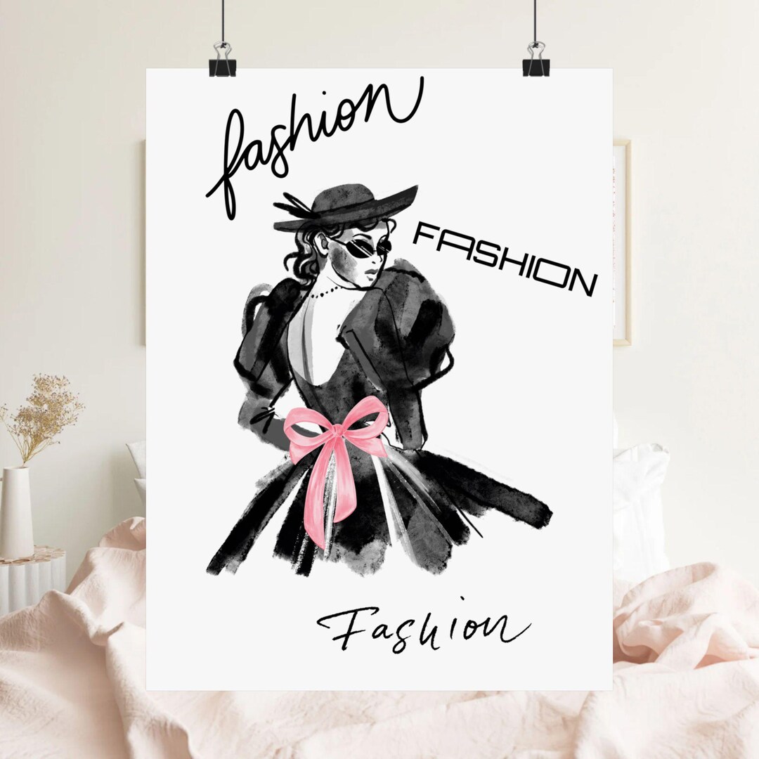 Vintage Fashion Glam Poster, Retro Style Wall Art - Etsy