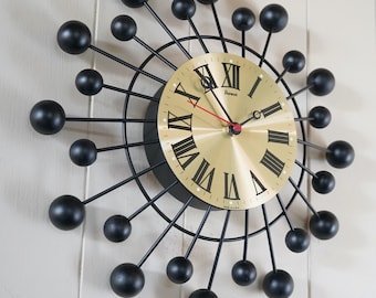 Mid Century Atomic Clock | Etsy