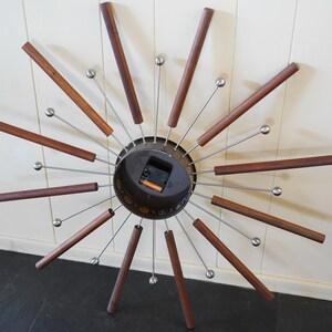 Large Vintage Starburst Wall Clock Welby Sunburst Atomic Eames Era Mid ...