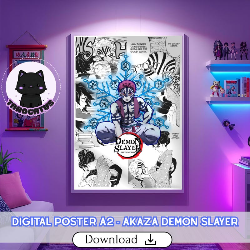 Akaza Poster Demon Slayer - Etsy