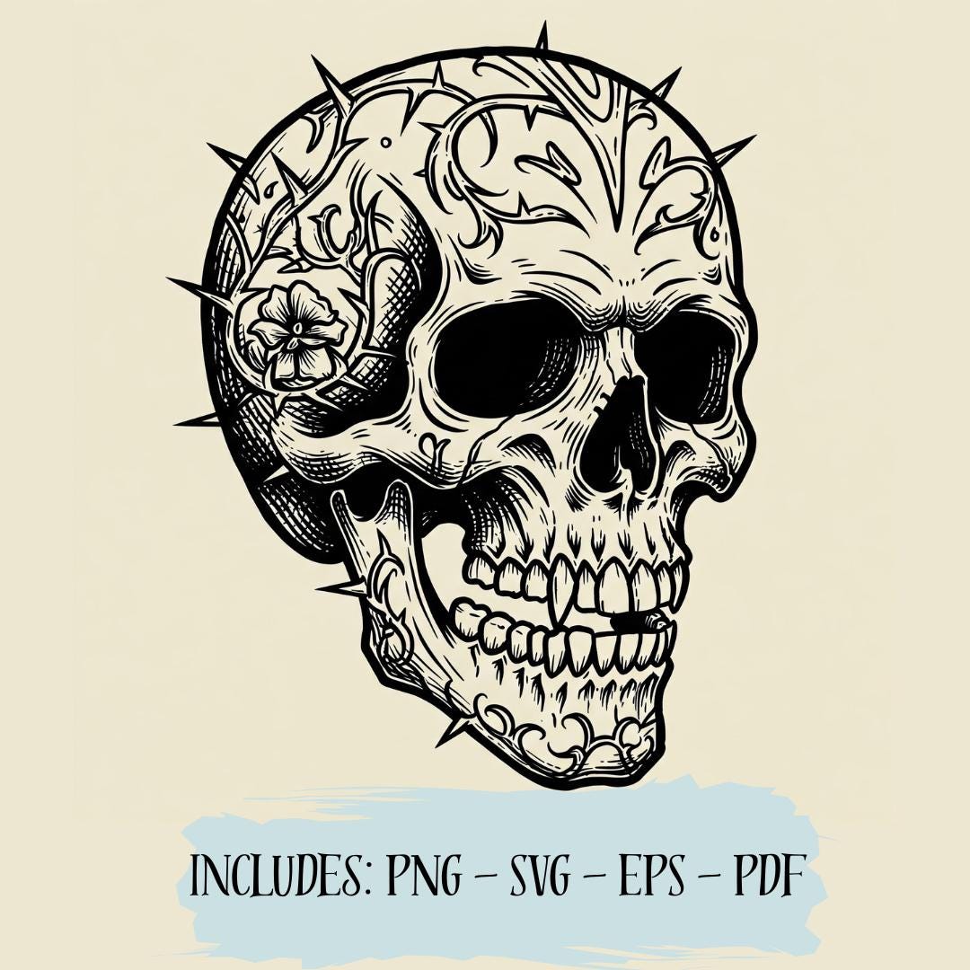 Vampire Skull SVG PNG PDF Eps | Gothic Skull Digital Download ...