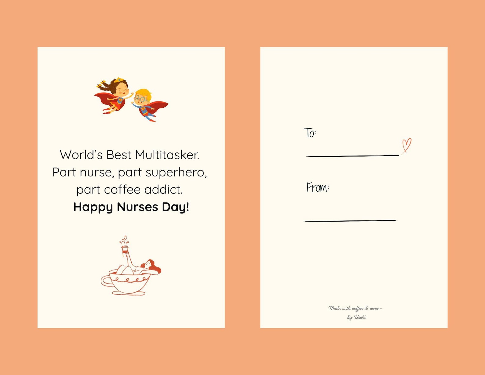 Printable Nurses Day Cards – Funny & Heartfelt Set of 5 With Matching ...