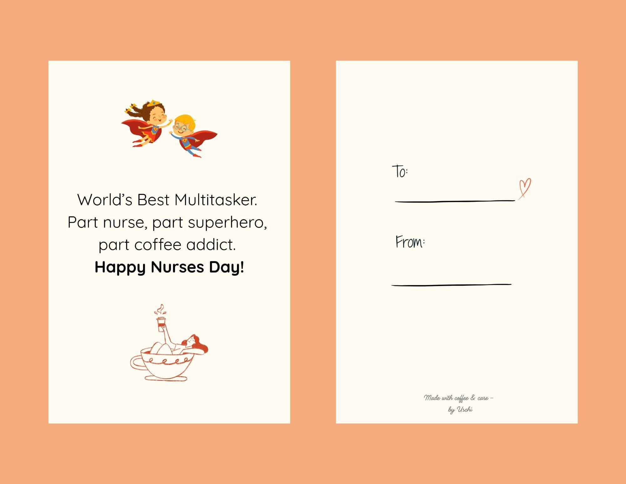Printable Nurses Day Cards – Funny & Heartfelt Set of 5 With Matching ...