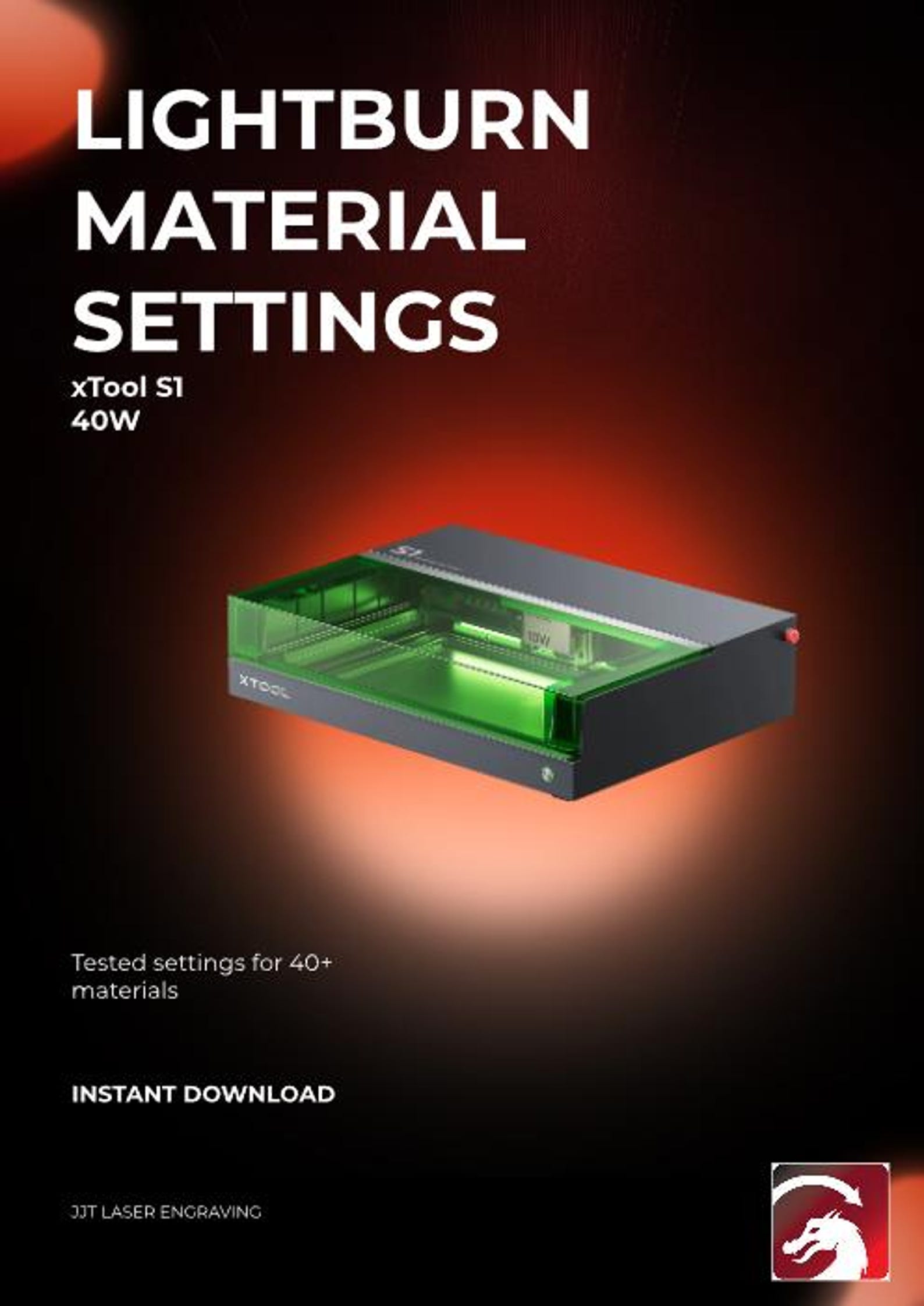 Xtool S1 40W Lightburn Material Library | Laser Settings (digital ...
