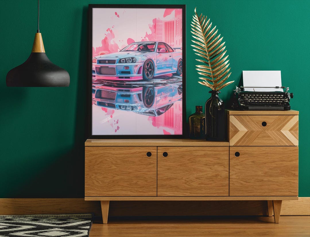Nissan Skyline GT-R R34 Poster | JDM Car Art Print | Japanese Sports ...