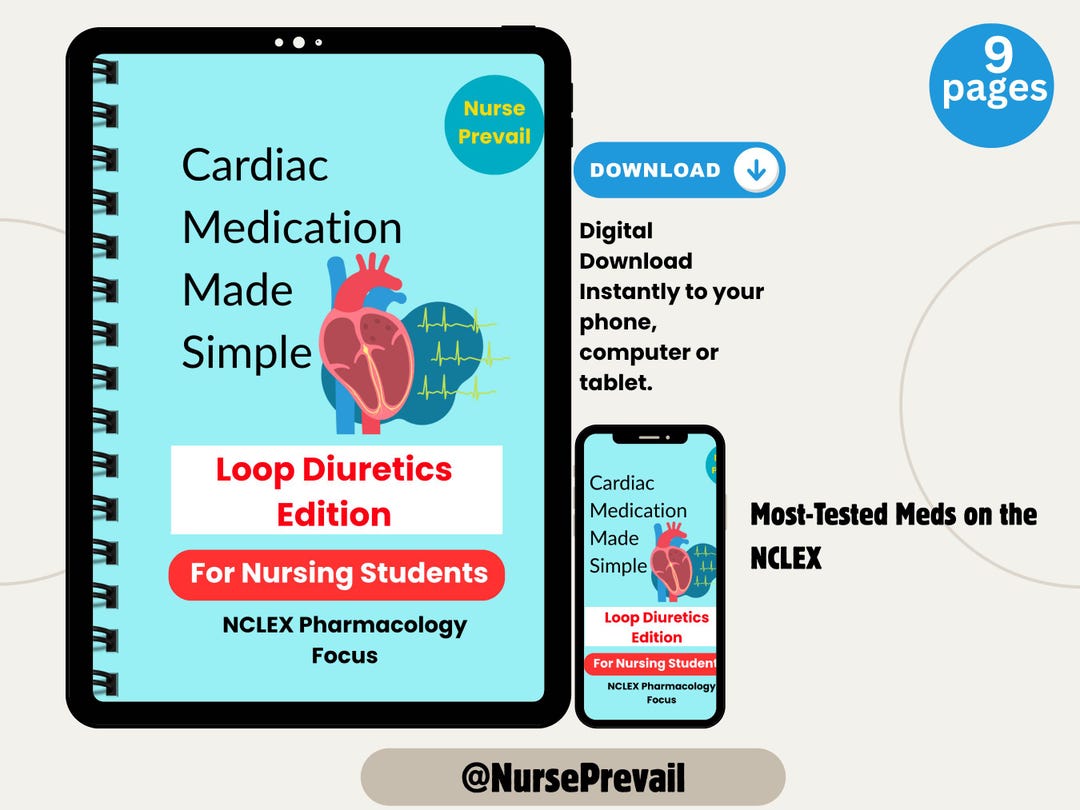 Loop Diuretics Nursing Study Guide | Cardiac Meds NCLEX Pharmacology ...