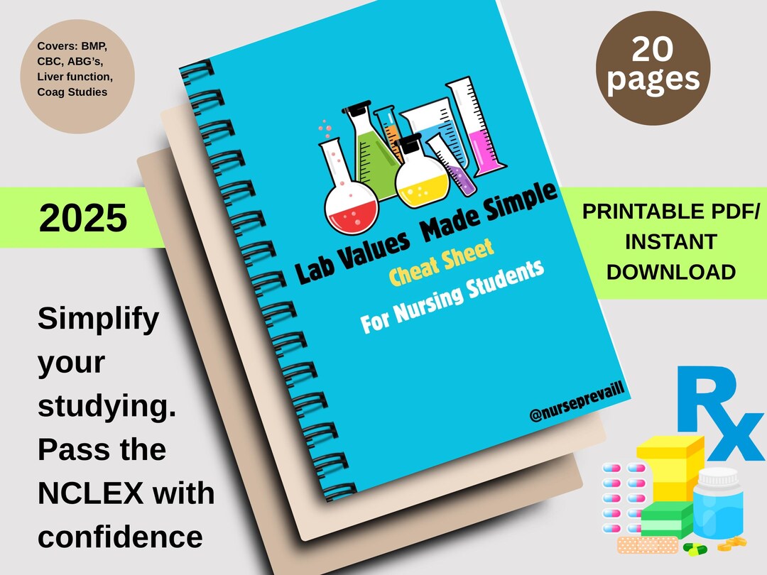 Lab Values Cheat Sheet for Nursing Students | NCLEX Study Guide ...