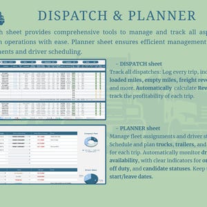 All-in-one Trucking Business Spreadsheet, Dispatch, Freight, Trucks ...