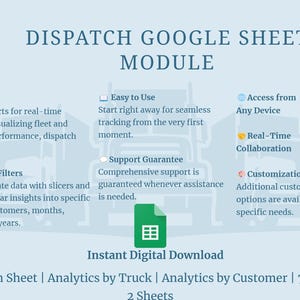 Dispatch Business Google Sheet for Dispatchers, Trucking Companies - Etsy