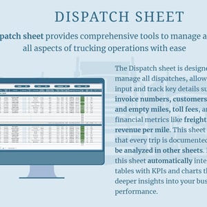 Dispatch Business Google Sheet for Dispatchers, Trucking Companies - Etsy