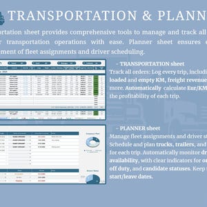 All-in-one Transport Management System - Google Spreadsheet (metric) - Etsy