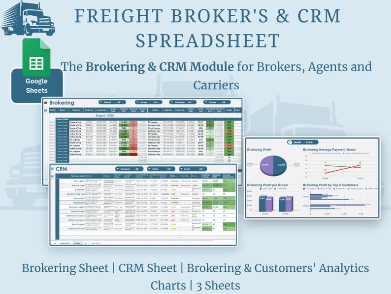 Freight Broker & CRM Google Sheet for Brokers, Forwarders, Agents, and ...