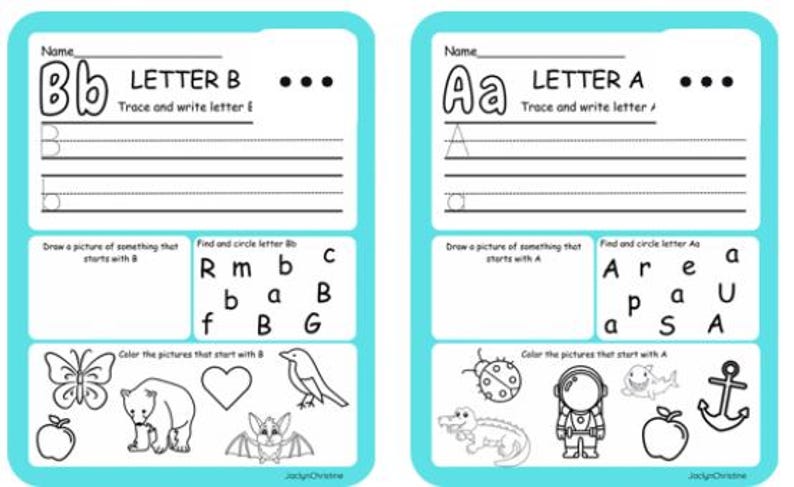 Printable; Letters A-Z Practice; Trace, Write, Find and Color; Prek ...
