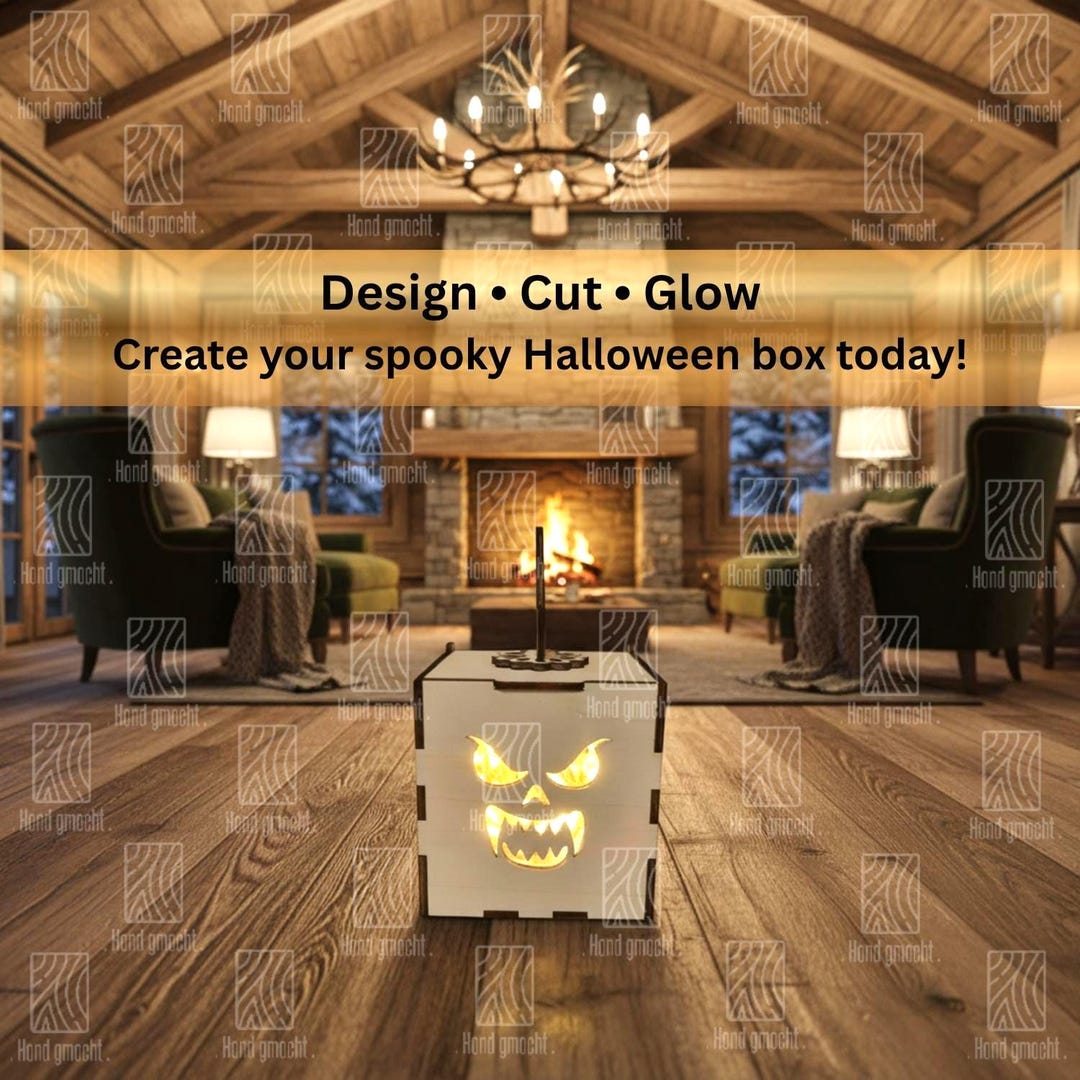 Wicked Faces Halloween Laser Cut Box | Custom Halloween Craft Template ...