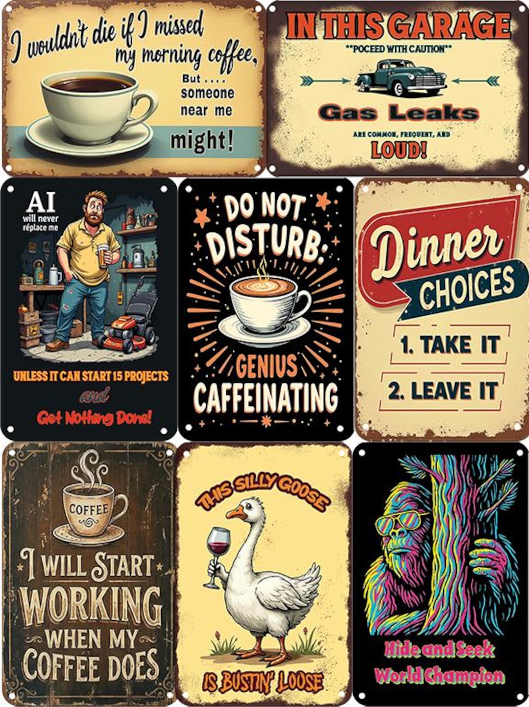Funny Metal Sign, Quirky Sarcastic Sign for Garage, Office, Kitchen ...