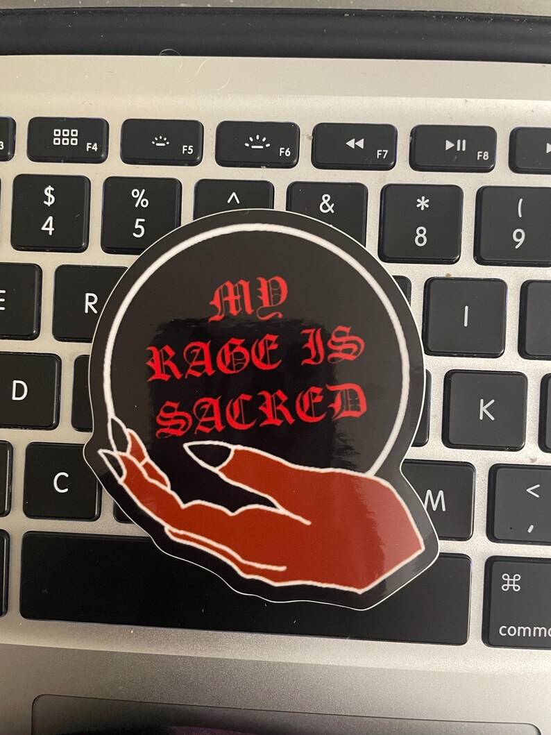 Medieval Font My Rage is Sacred Sticker W/ Black Background - Etsy