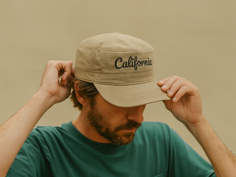 Custom Embroidered Cotton Cadet Hat: Personalized Military Style Cap - Etsy