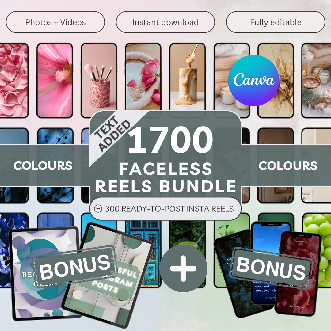 Faceless Social Media Marketing Template - Colour Bundle | Pink + Beige ...