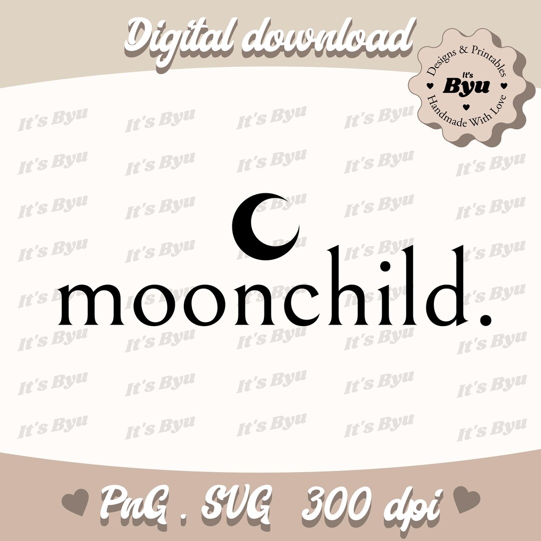 Moonchild SVG: Celestial Crescent Moon Design for Cricut & Silhouette ...