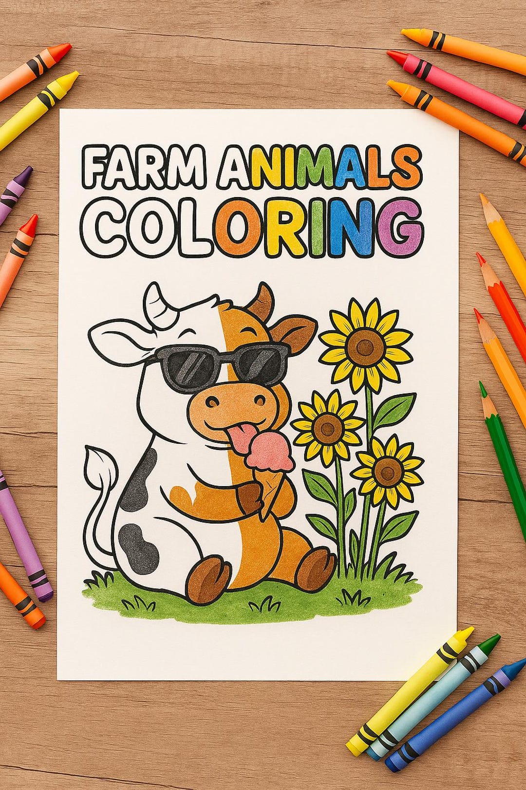 50 Pages Farm Animals Coloring Sheets - Printable Barnyard Animal ...