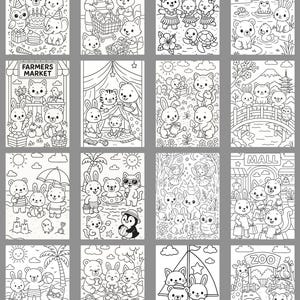 50 Pages Cute Animal Summer Coloring Sheets for Kids Toddlers ...
