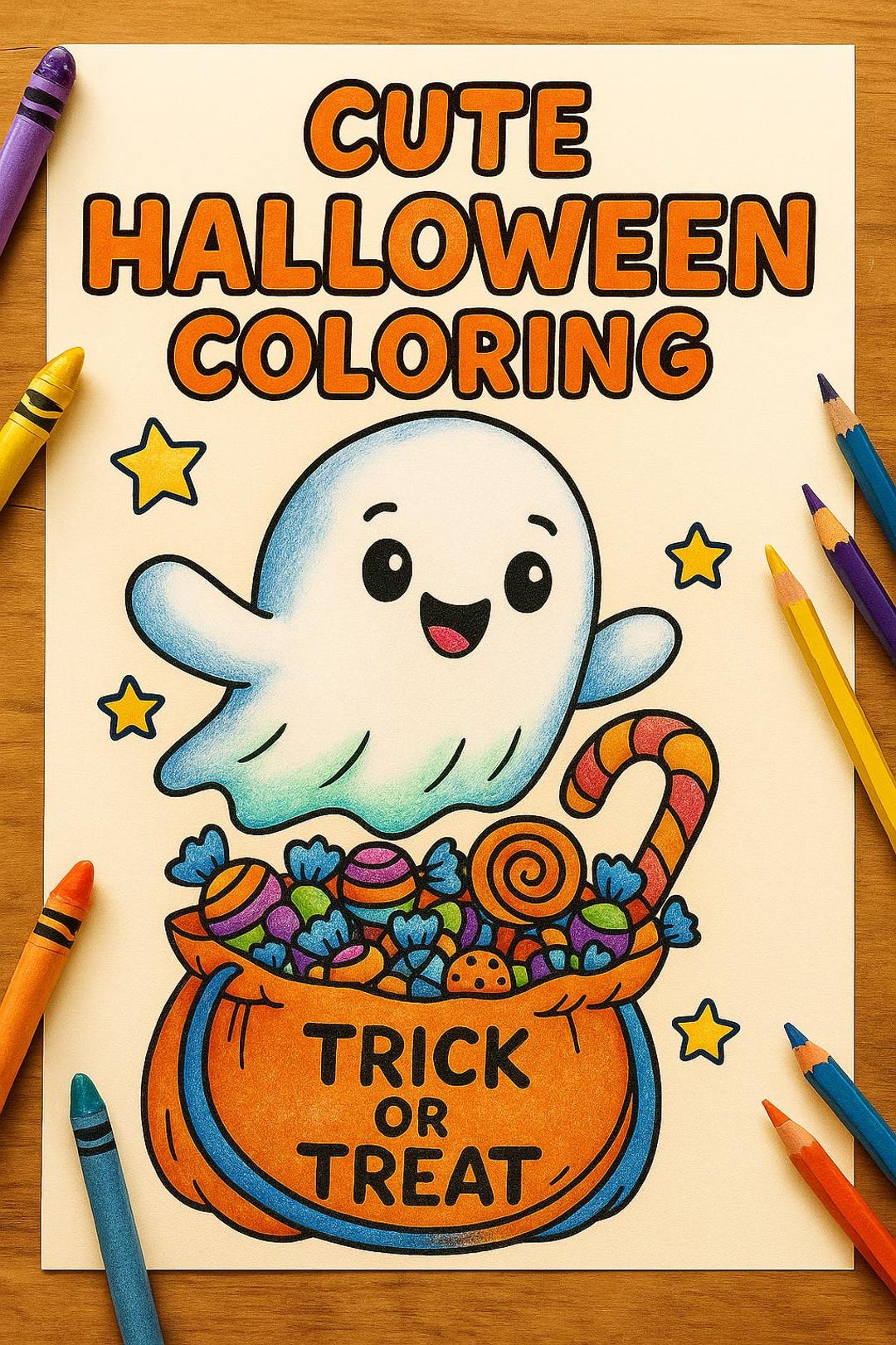 Cute Halloween Coloring for Kids Toddlers Spooky‑sweet | 40 Pages ...