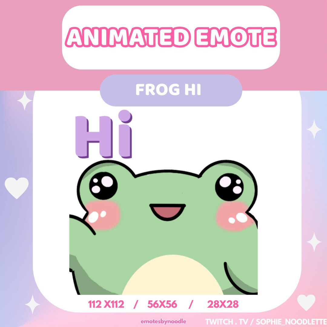 Animated Hi Frog Emote – Cute Chibi Frog Greeting Emote | Perfect for ...