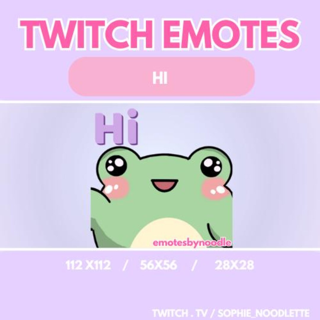 Hi Frog Emote | Cute Chibi | Twitch and Discord Emote - Etsy