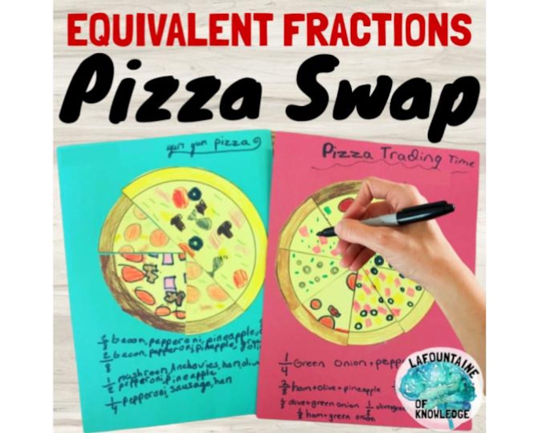 Equivalent Fractions Pizza Swap Hands on Math Activity With Concrete ...